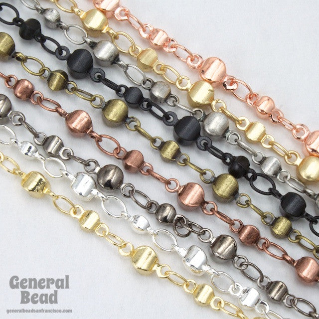 Antique Brass Alternating Disc Chain CC250 – General Bead
