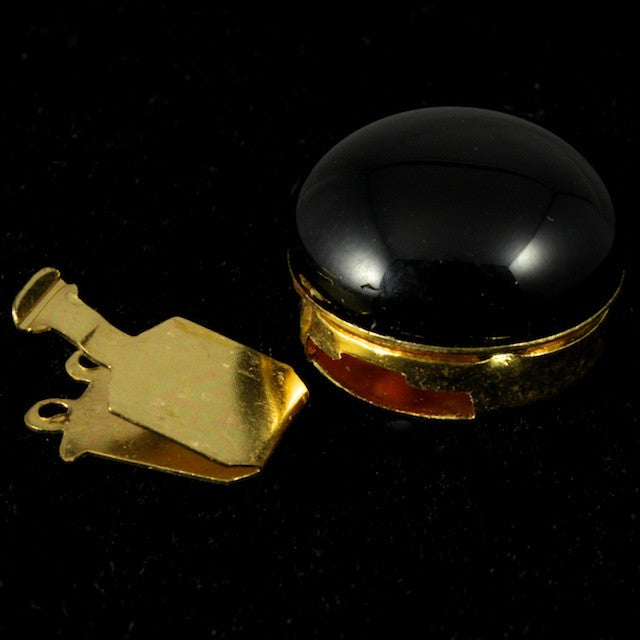 15mm Brass Box Clasp with Black Stone #1206 – General Bead